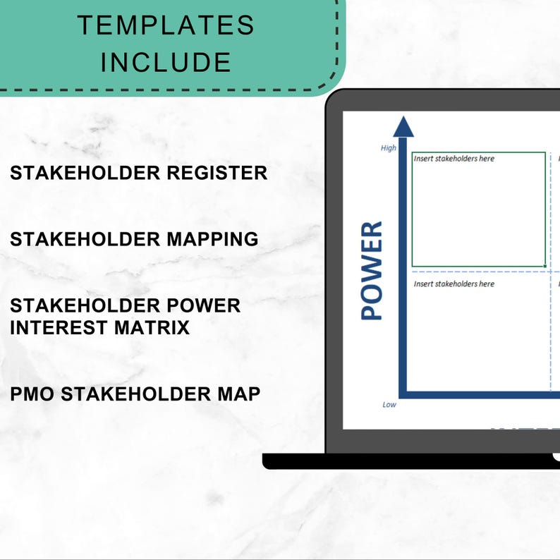 Stakeholder Management Templates, Planning Bundle (excel .xlsx, Digital ...