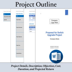 Project Outline Template for Project Initiation Project Management - Etsy