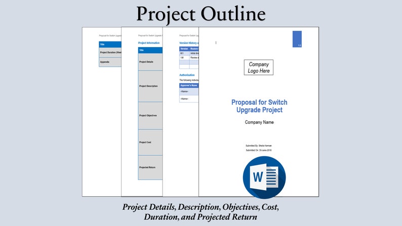 Project Outline Template for Project Initiation Project Management - Etsy