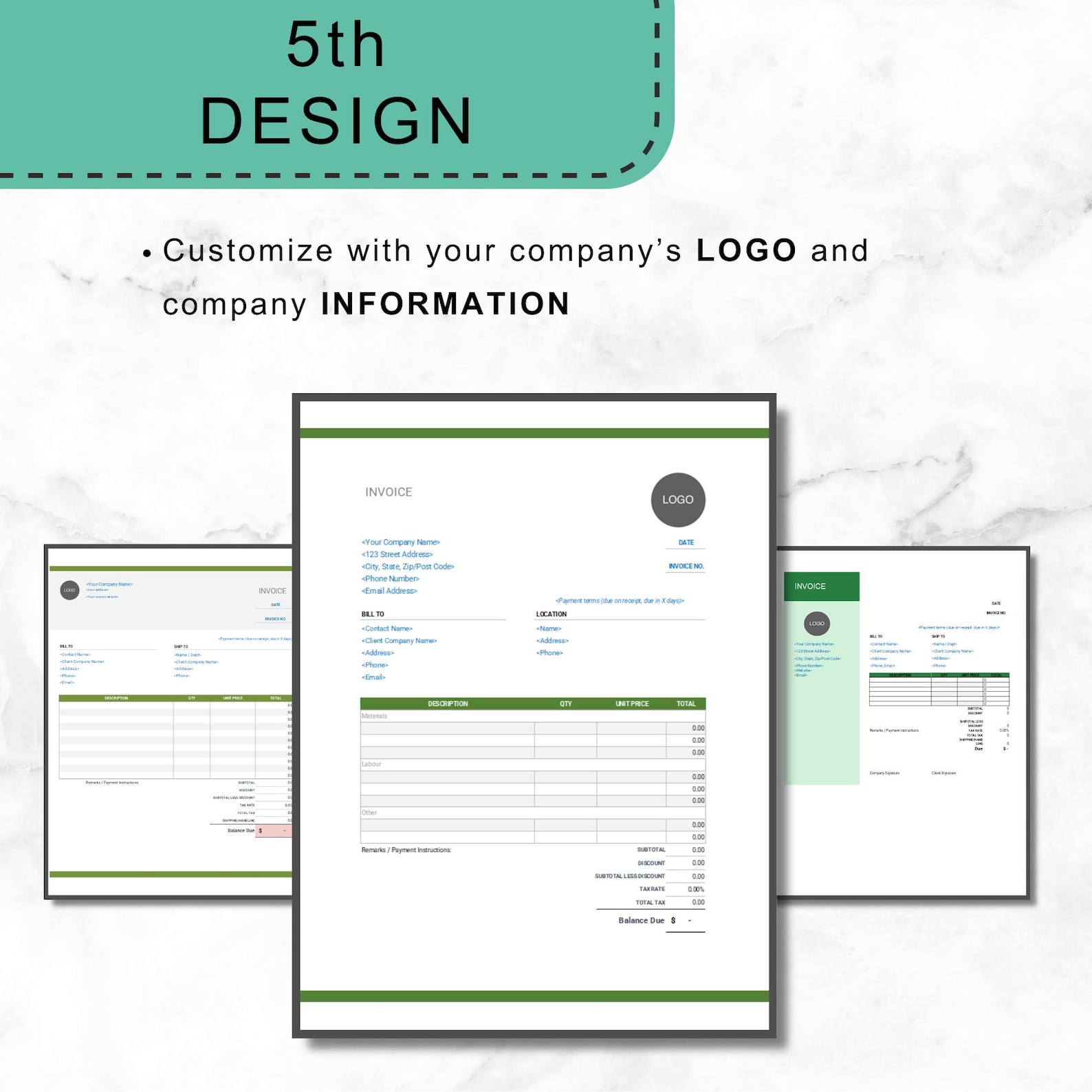 Invoice Template Editable, Small Business Invoice Form Printable ...