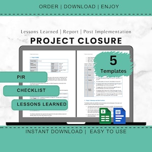 Project Closure Template Bundle for Post Implementation Review Closing ...