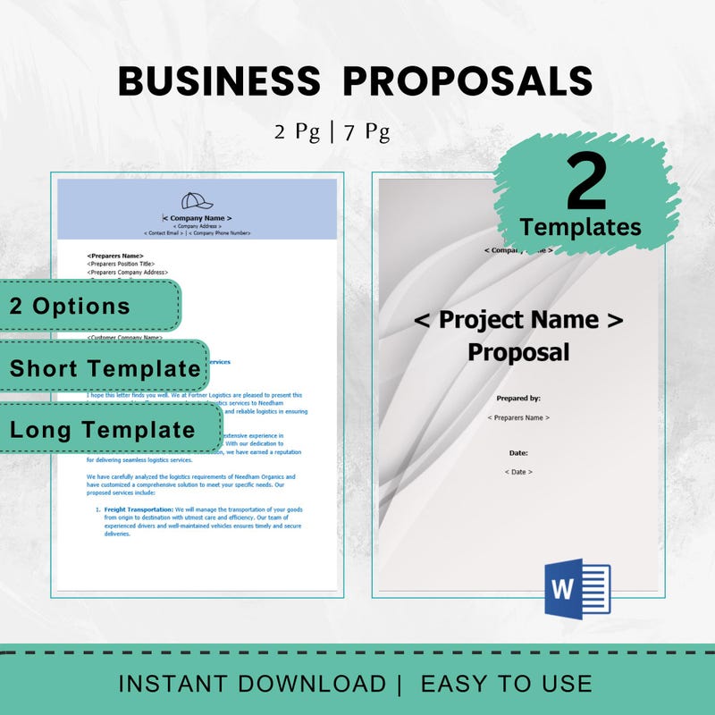 Job Proposal Template - Etsy