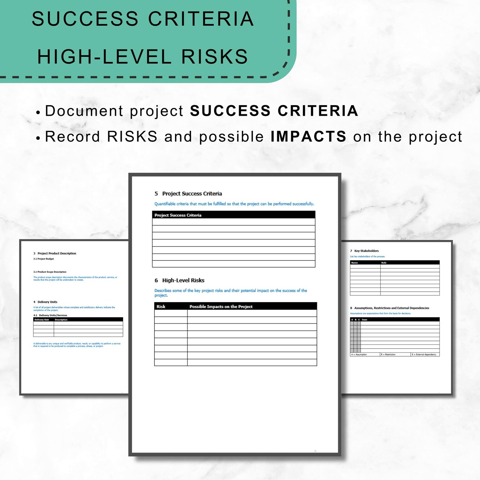 Project Charter Word Template for Project Initiation, Project Purpose ...