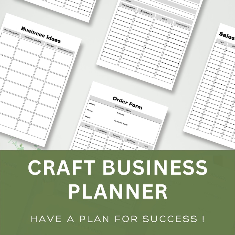 Craft Business Planner Craft Project Binder Online Craft Store Planning ...