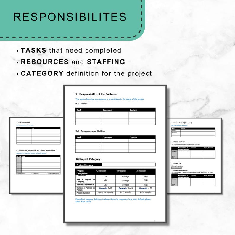 Project Charter Word Template for Project Initiation, Project Purpose ...