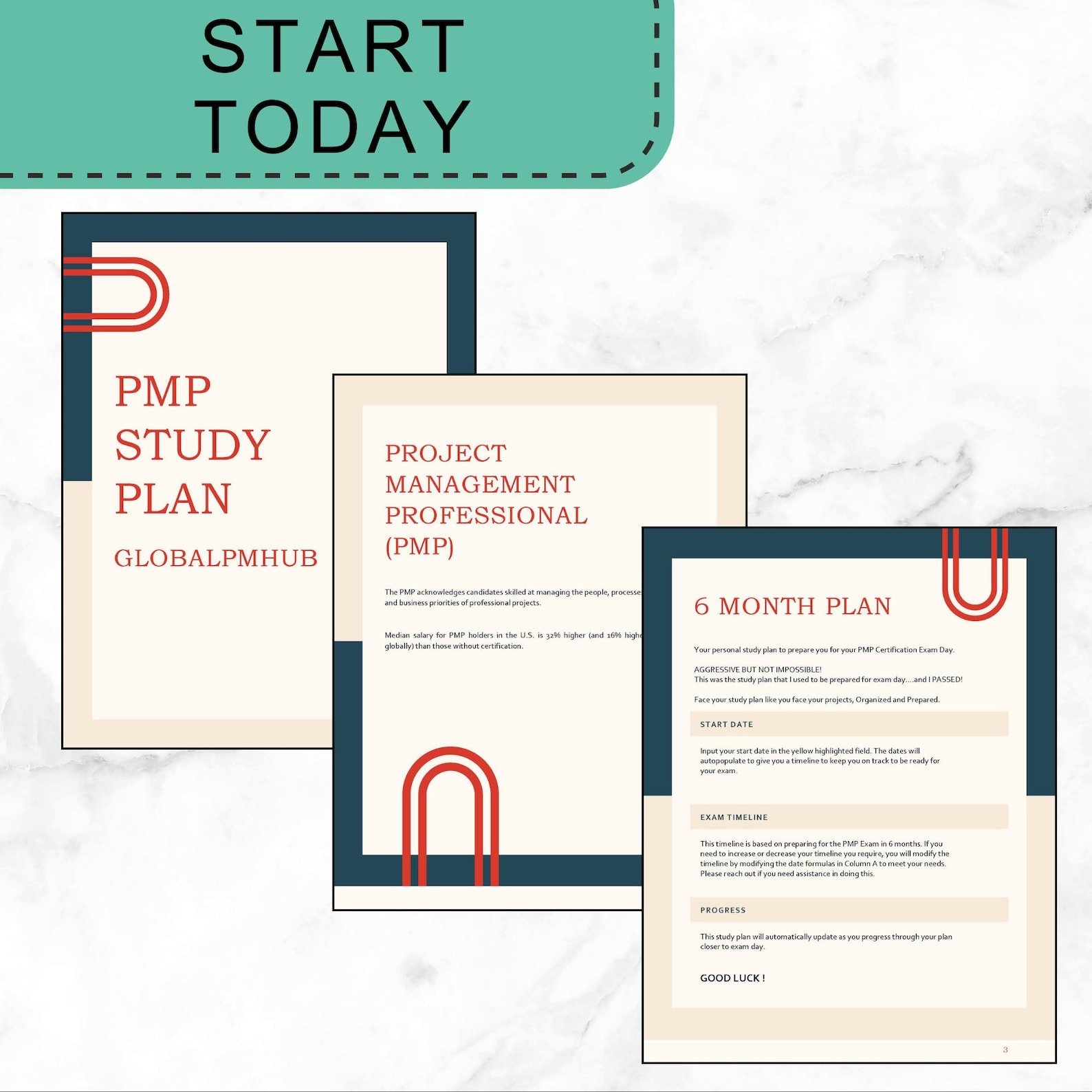 PMP Exam Study Schedule Template Digital Project Management ...