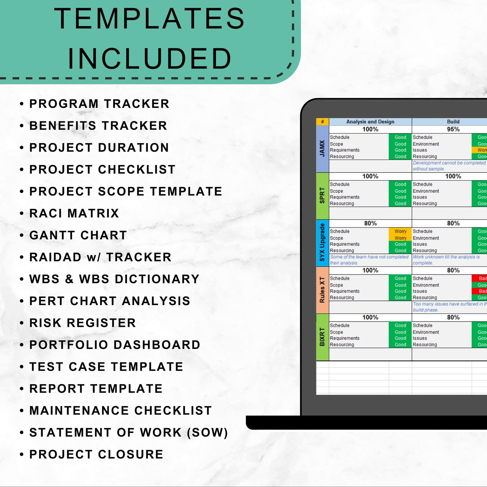 Project Starter Templates Project Starter Kit Excel Bundle Digital ...