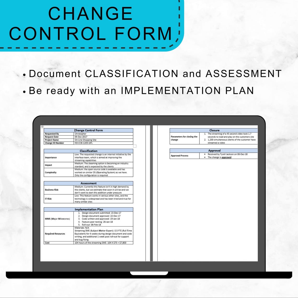 Change Management Template Bundle for Project Management Includes ...