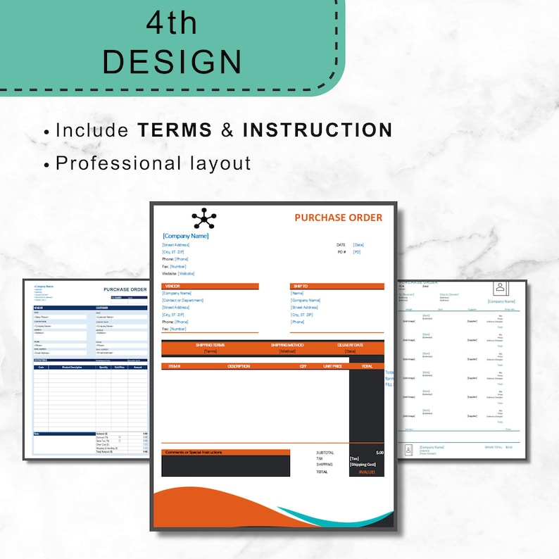 Purchase Order Form Template, Custom Order Form, Editable Order Receipt ...