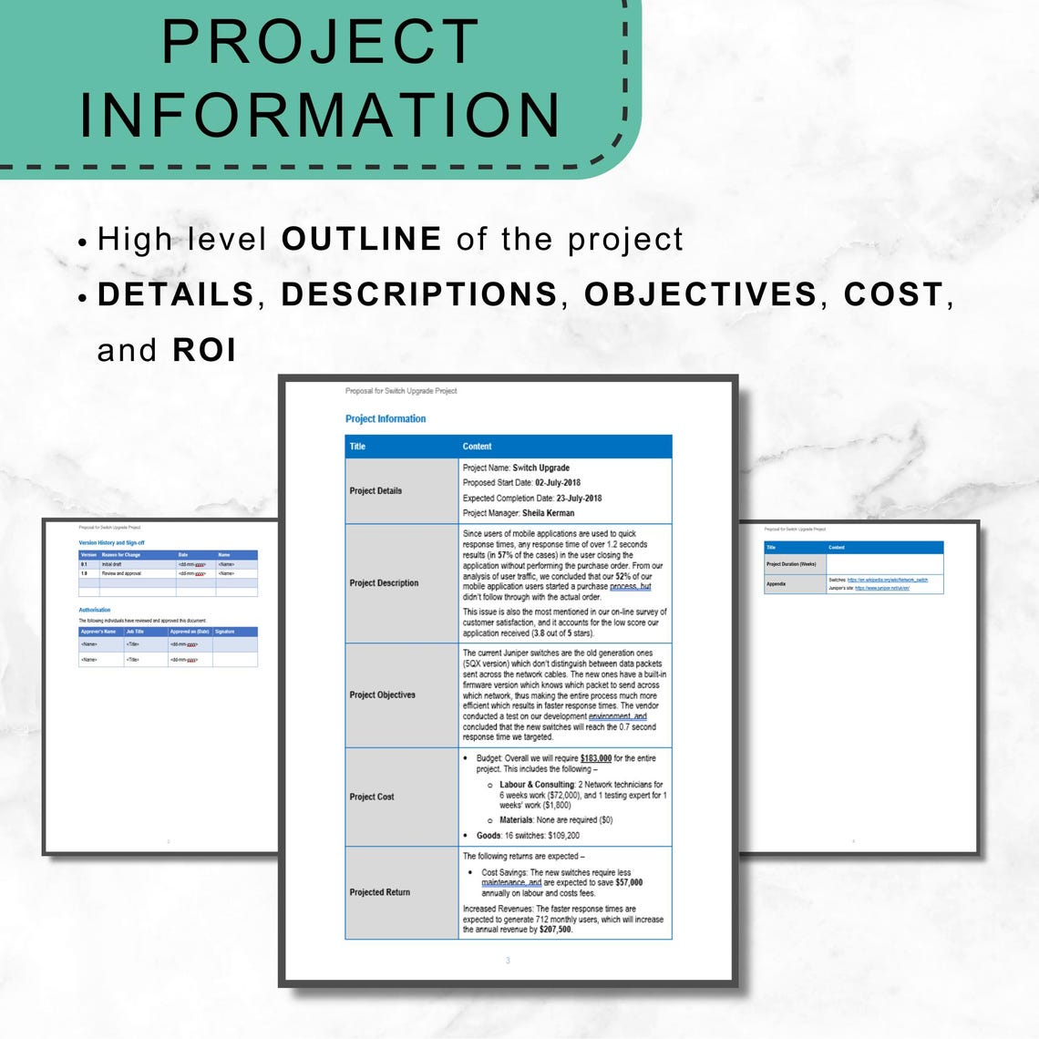 Project Outline Template for Project Initiation, Project Brief Summary ...