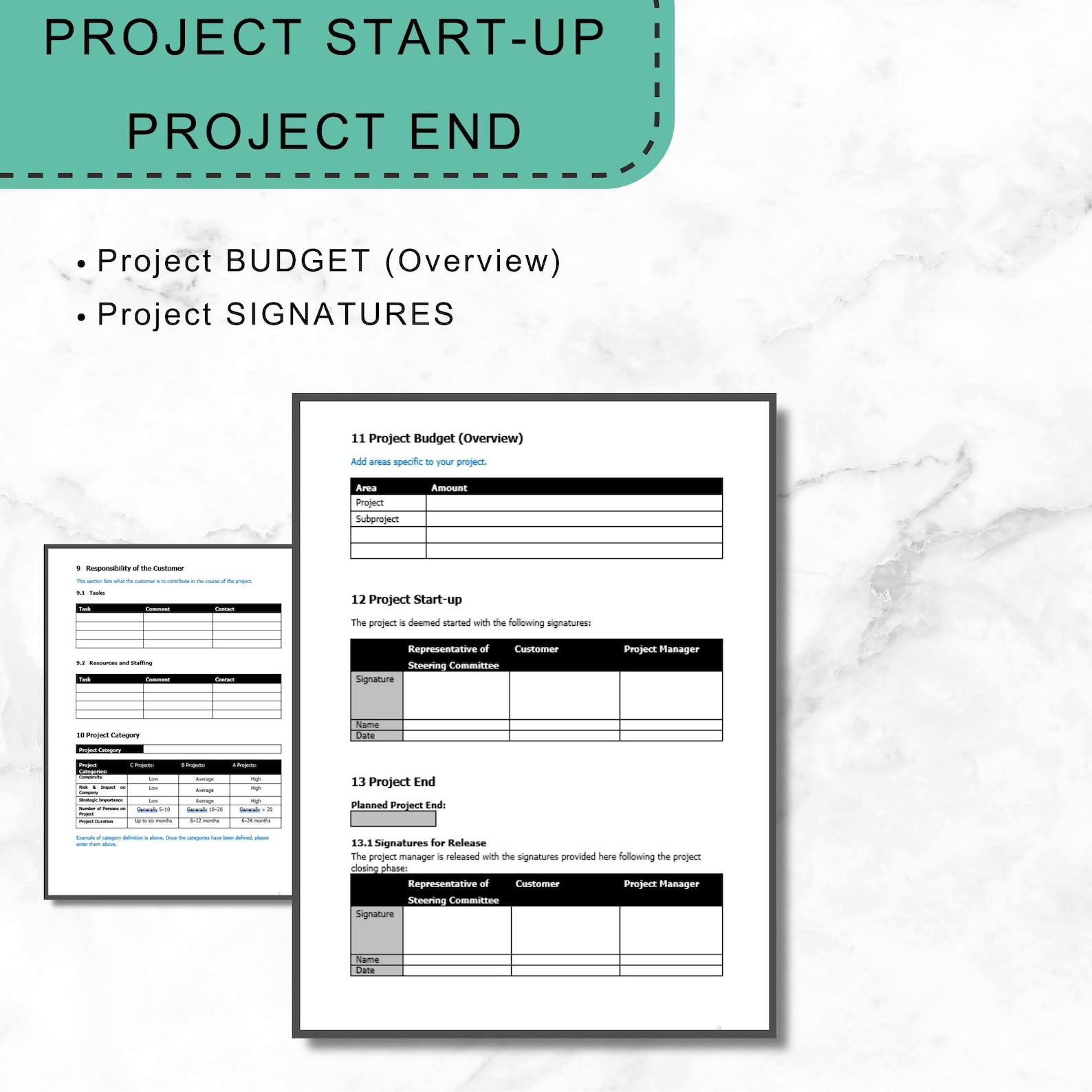 Project Charter Word Template for Project Initiation, Project Purpose ...