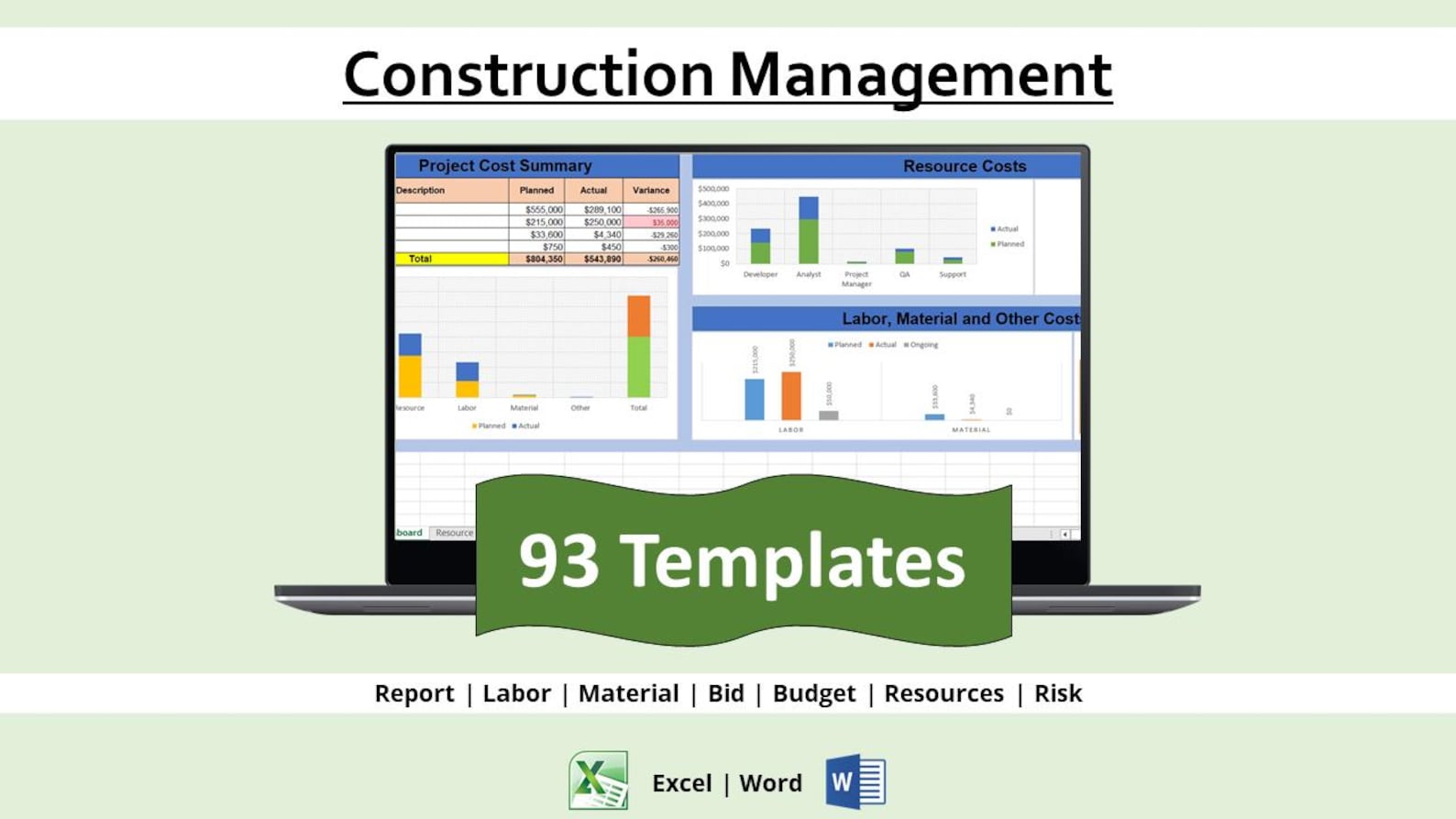 Construction Project Management Templates for Construction Tracking and ...