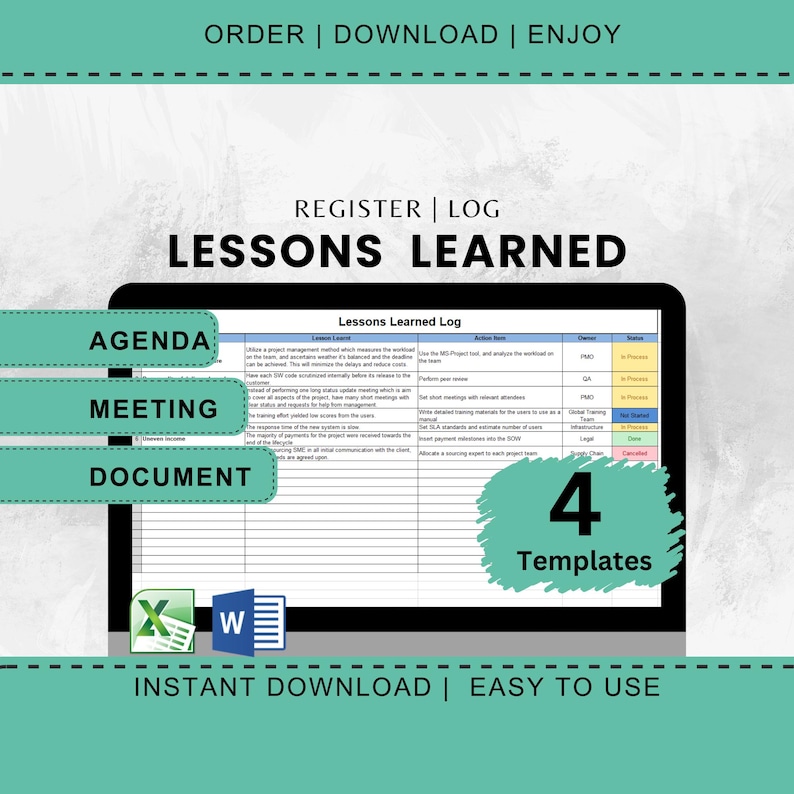 Lessons Learned Templates for Corrective Actions, Project Lessons ...