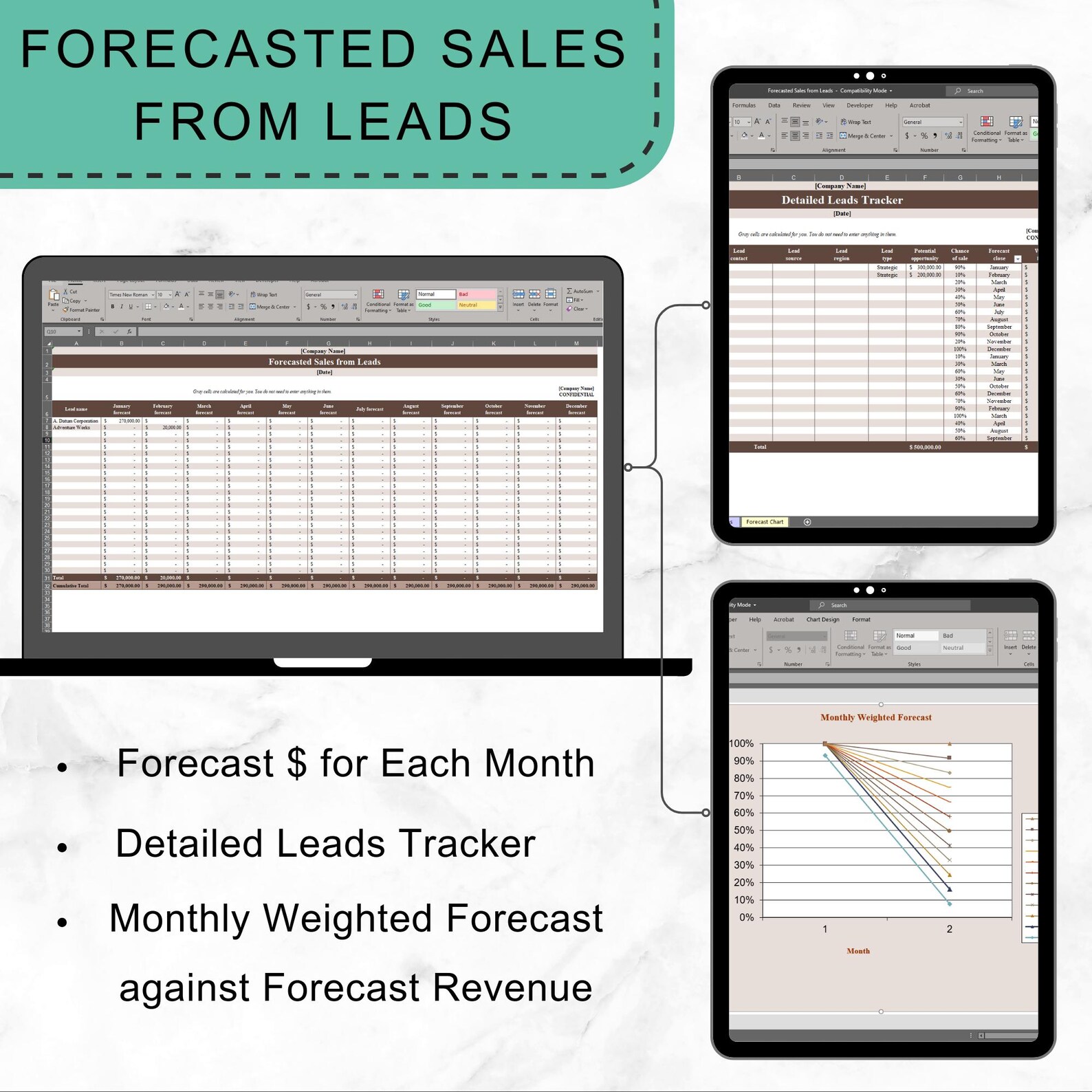 Sales Management Templates for Client Tracker, Lead Tracker, Sales ...