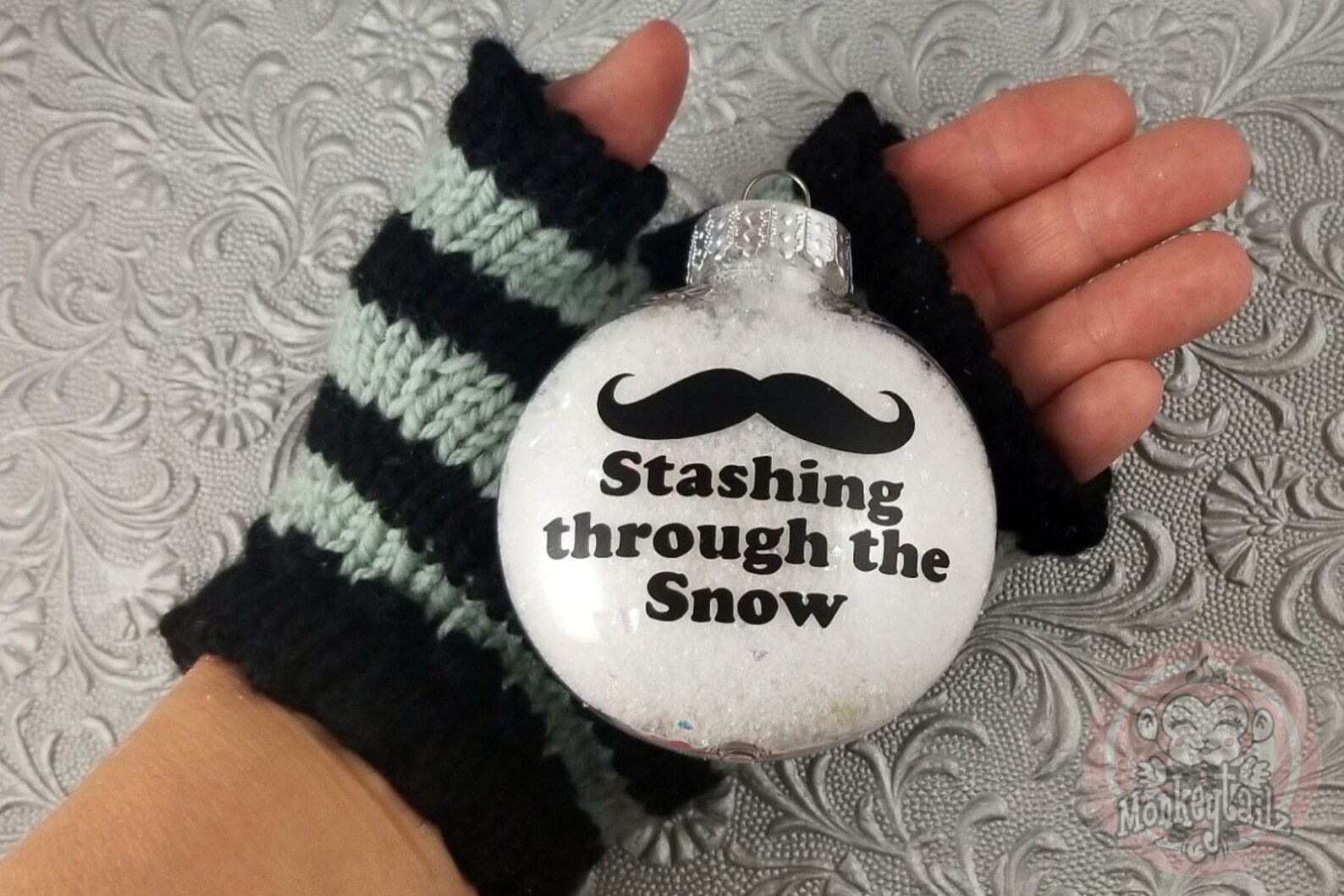 Stashing Through the Snow Moustache Mustache Christmas Ornament - Etsy