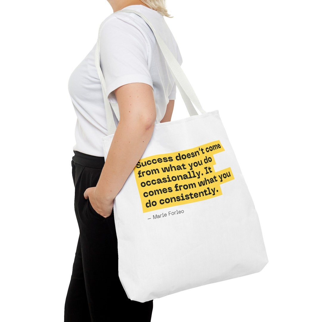 Motivational Tote Bag 'success Comes From Consistency' Large, Durable ...