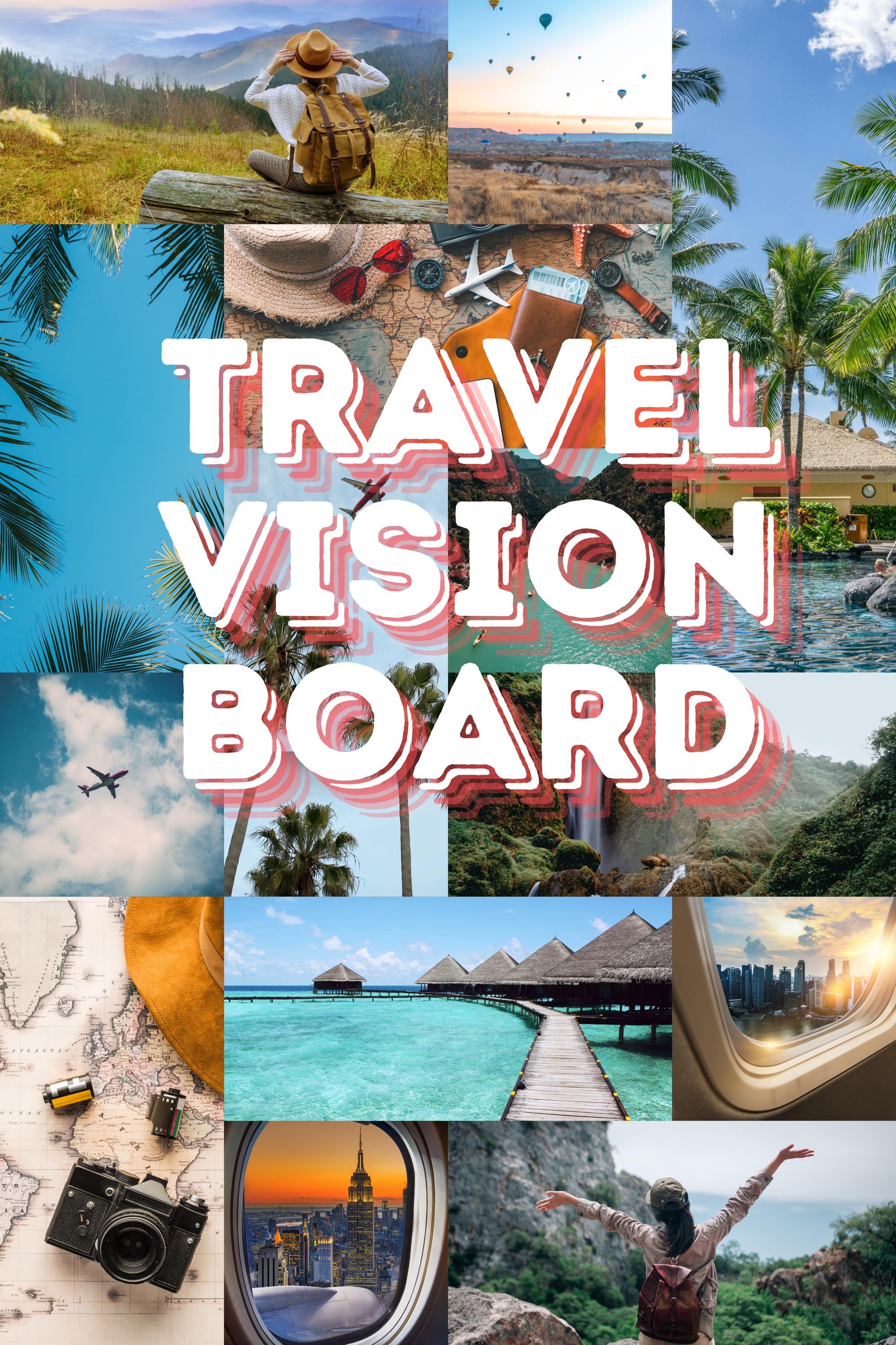 Travel-themed Vision Board Printable Digital Download for Dreaming Big ...