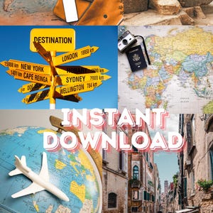 Travel-themed Vision Board Printable Digital Download for Dreaming Big ...