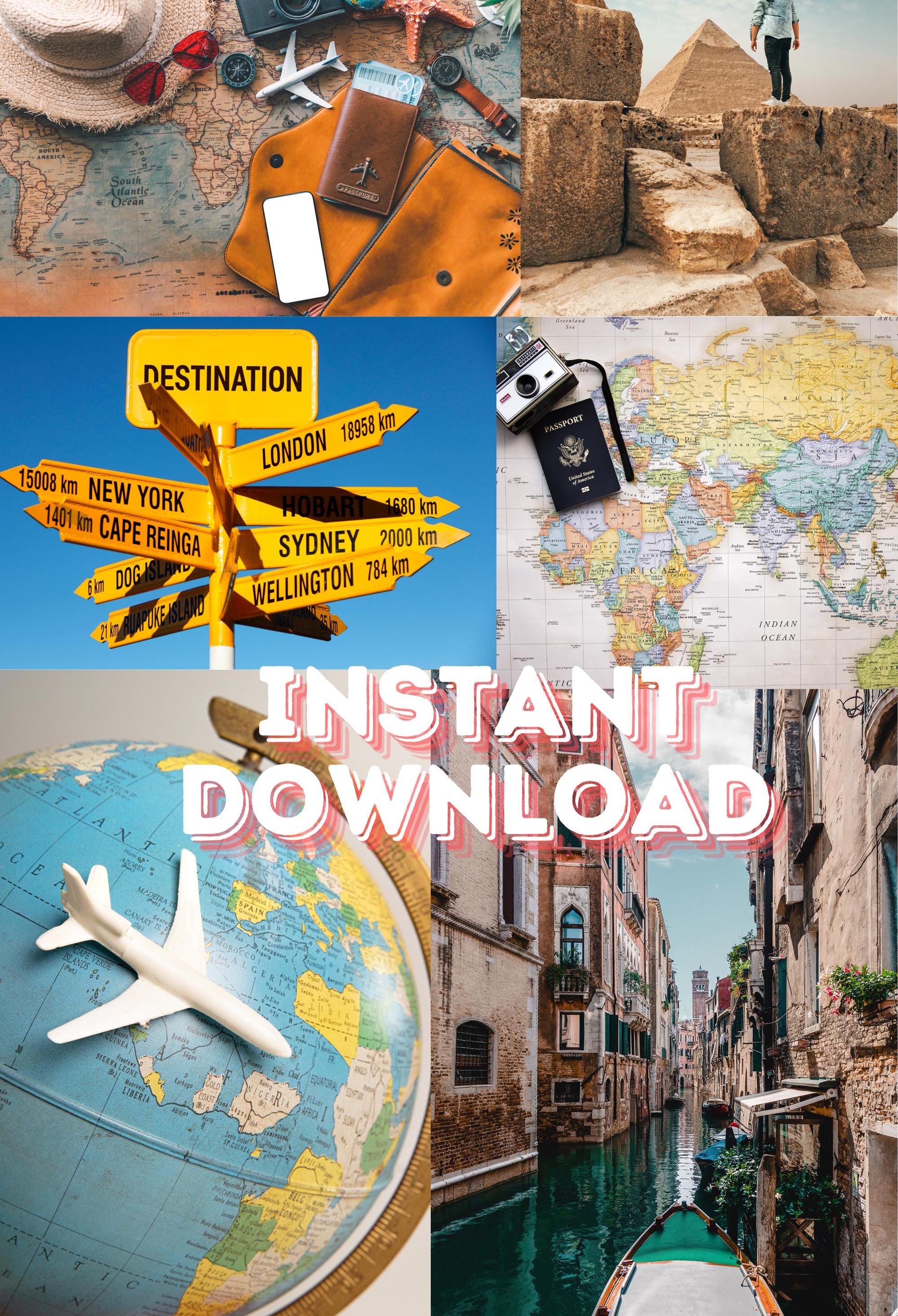 Travel-themed Vision Board Printable Digital Download for Dreaming Big ...