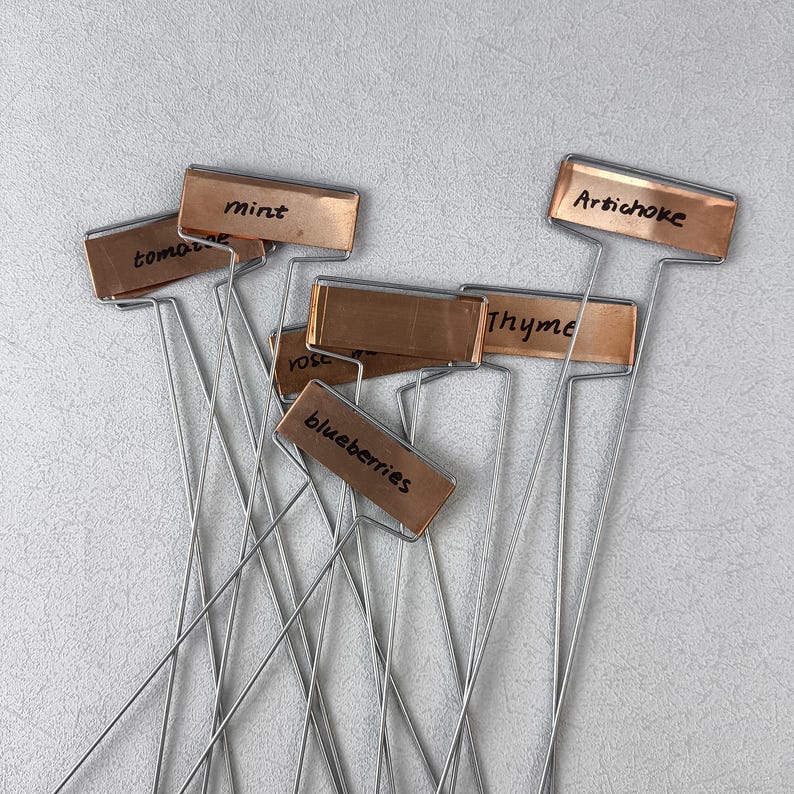 1, 5, 10 Packs of Copper Garden Markers, Plant Tag, Indoor Plant Tags ...