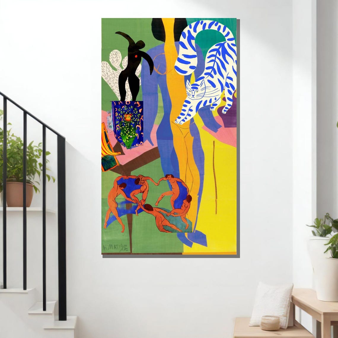 Matisse-inspired Abstract Canvas, Colorful Modern Art Print, Dance and ...
