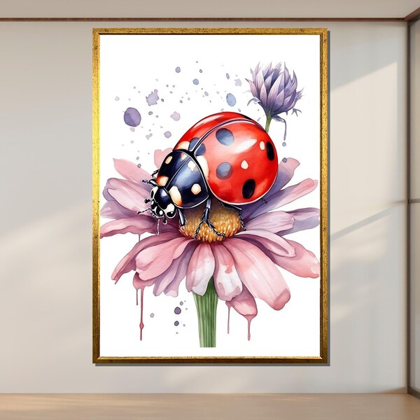 Ladybug on Flower - Etsy