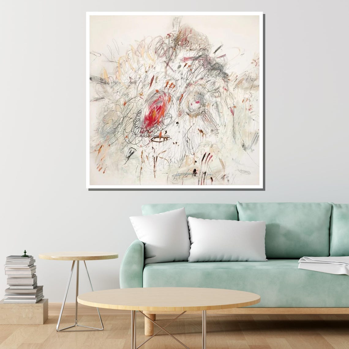 Cy Twombly Style Abstract Canvas Print: Modern Expressionist Wall Decor ...