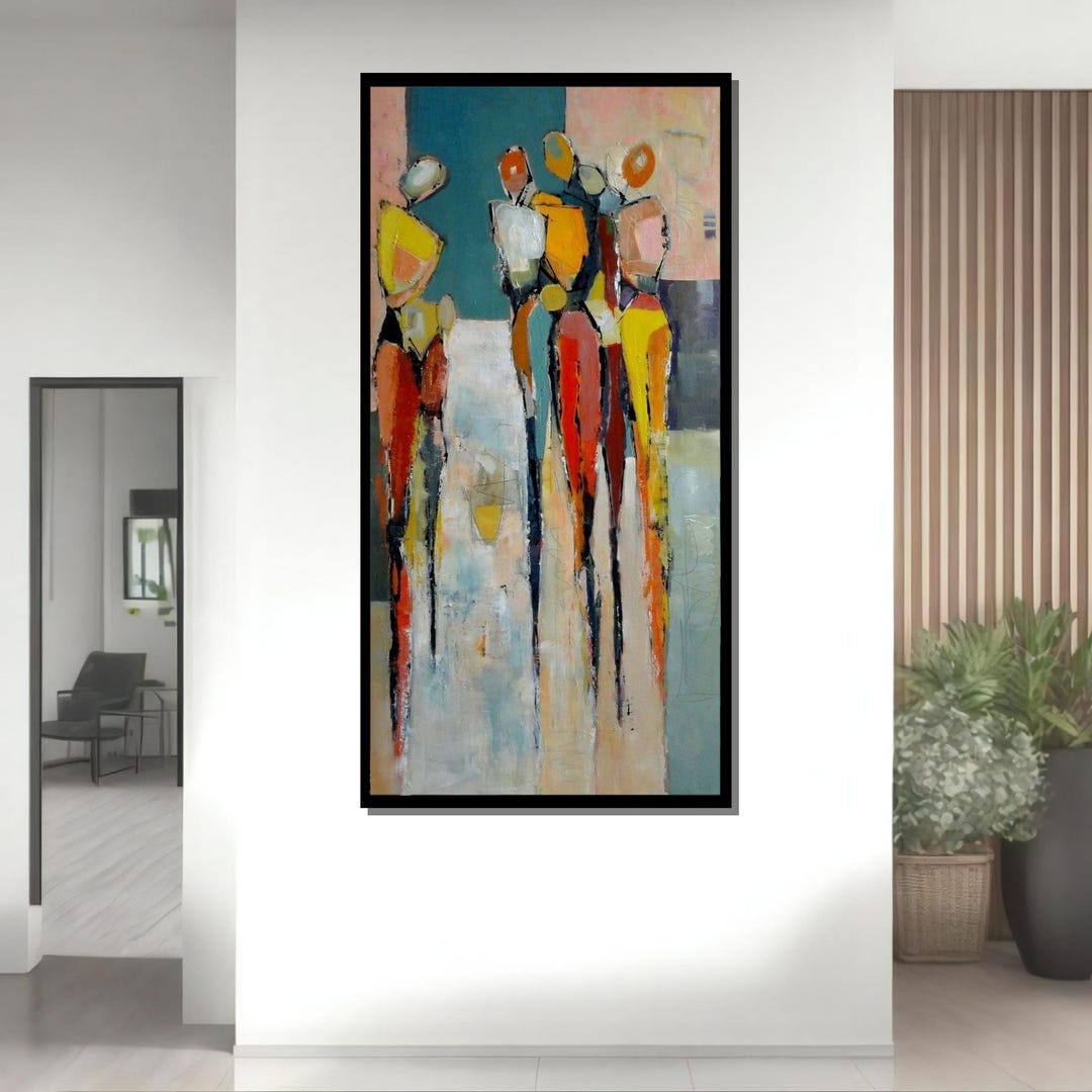 Abstract Figures Canvas: Contemporary Expressionist Painting - Etsy