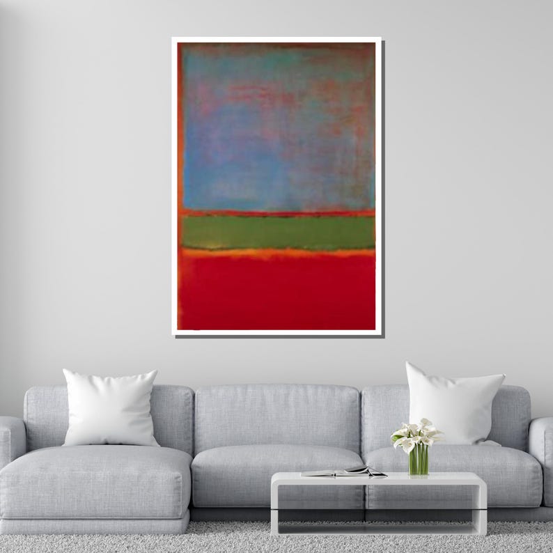 Modern Color Block Canvas Art: Abstract Red, Green, and Blue Painting ...