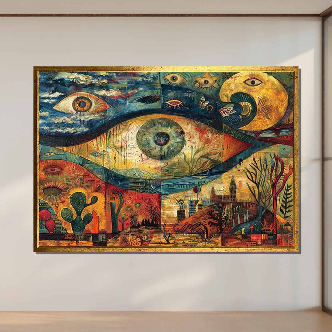 Abstract Surrealist Eye Canvas, Visionary Art Print, Mystical ...