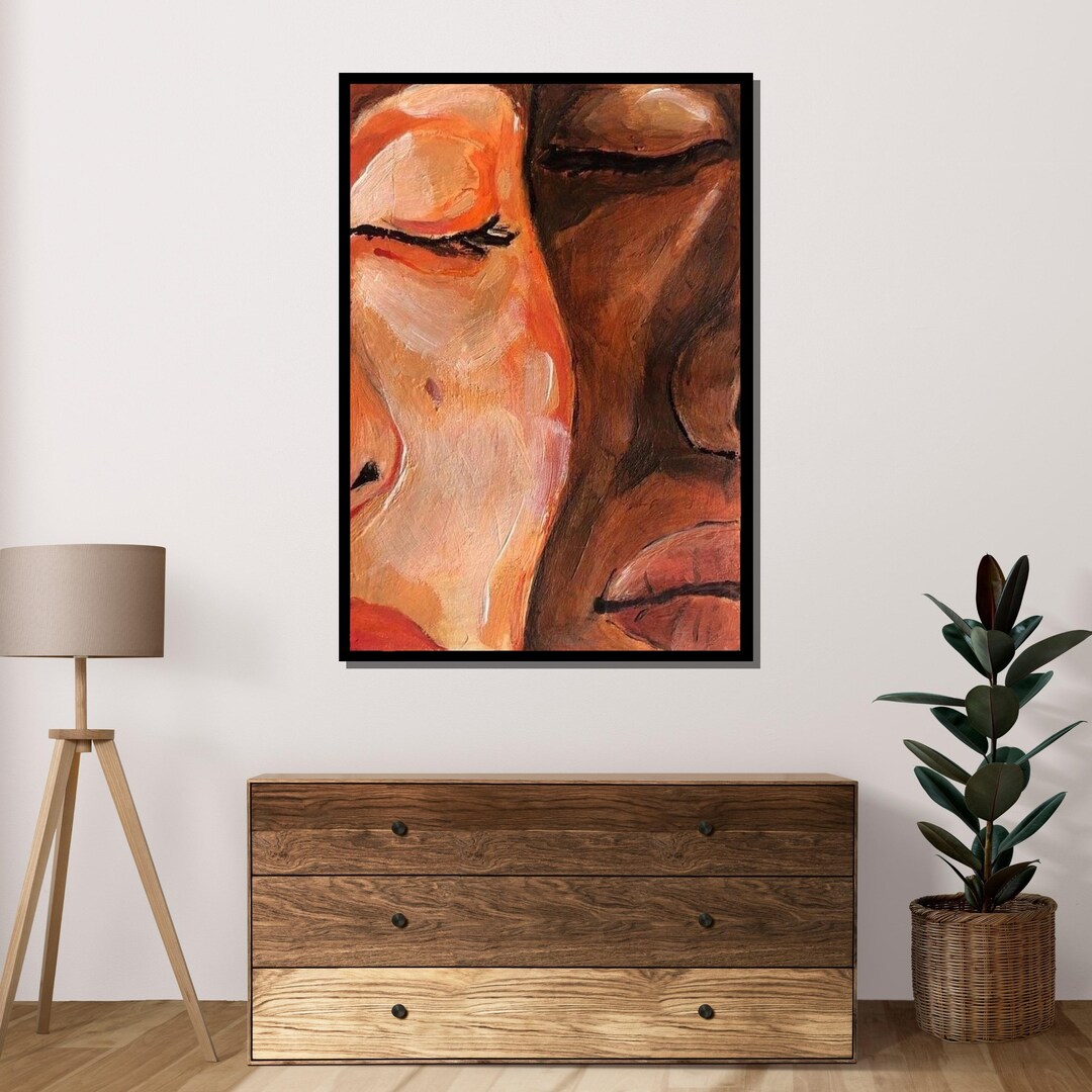 Abstract Dual Faces, Emotional Expression Art, Multicultural Abstract ...