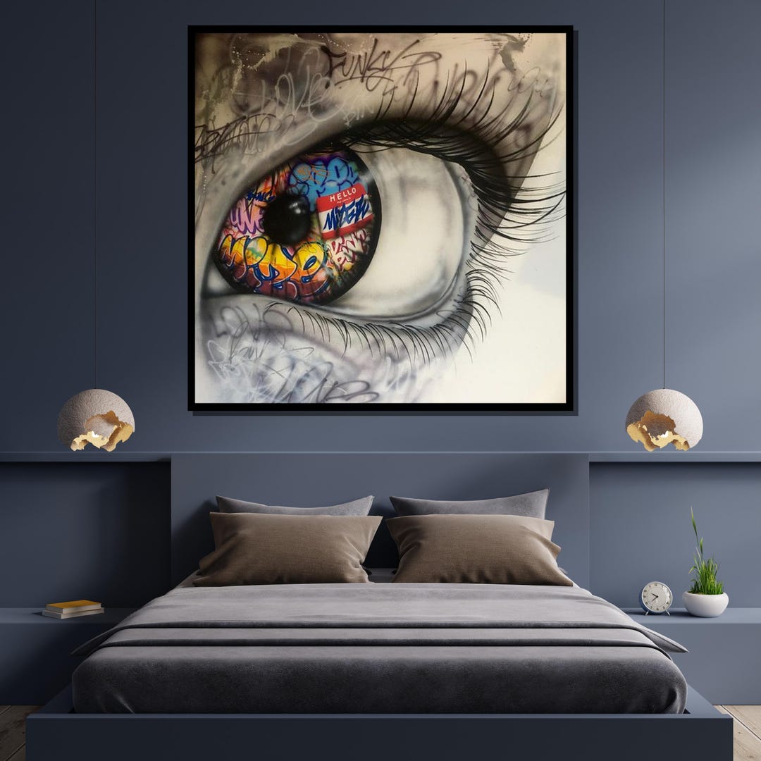 Graffiti Eye Canvas: Urban Street Art Print - Etsy