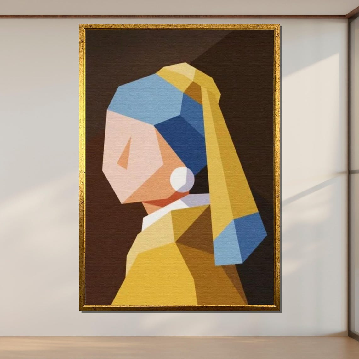 Vermeer Girl With a Pearl Earring Canvas: Geometric Modern Art Print - Etsy