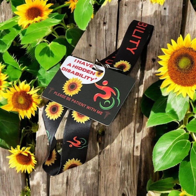 Sunflower Lanyard & Medical Alert Card: Invisible Disability Awareness ...