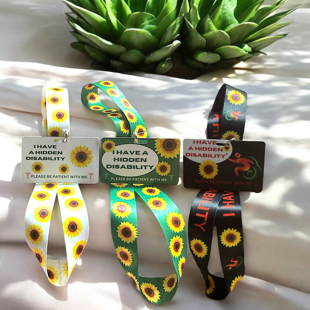 Sunflower Hidden Disability Lanyard & Medical Alert Card Support for ...