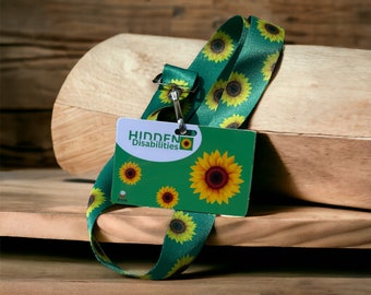 Sunflower Lanyard for HIDDEN DISABILITIES, Autism Awareness and Support ...