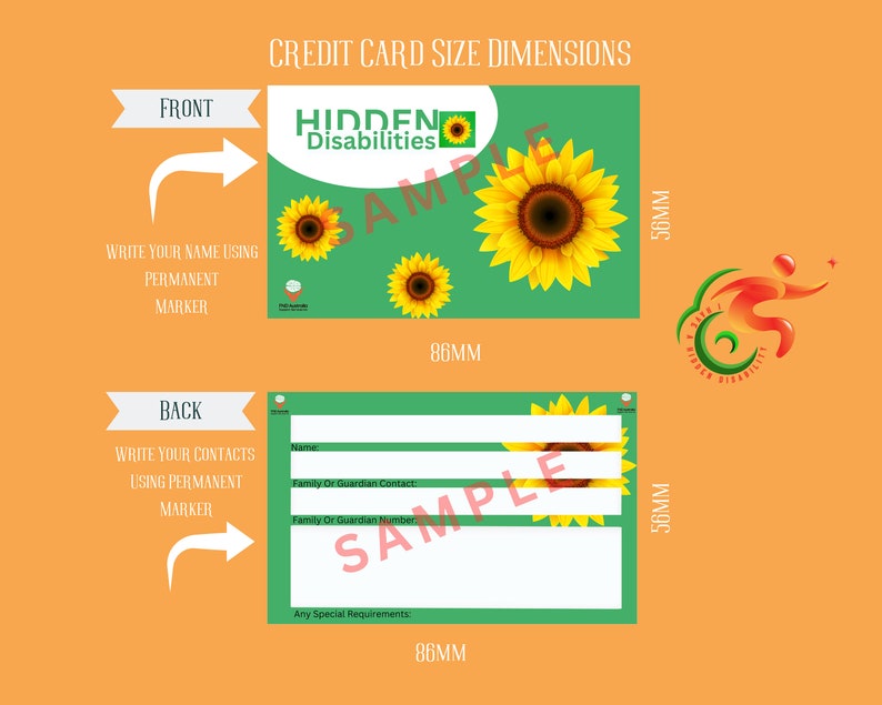 Hidden Disabilities Sunflower Lanyard and Holder, Disability Awareness ...