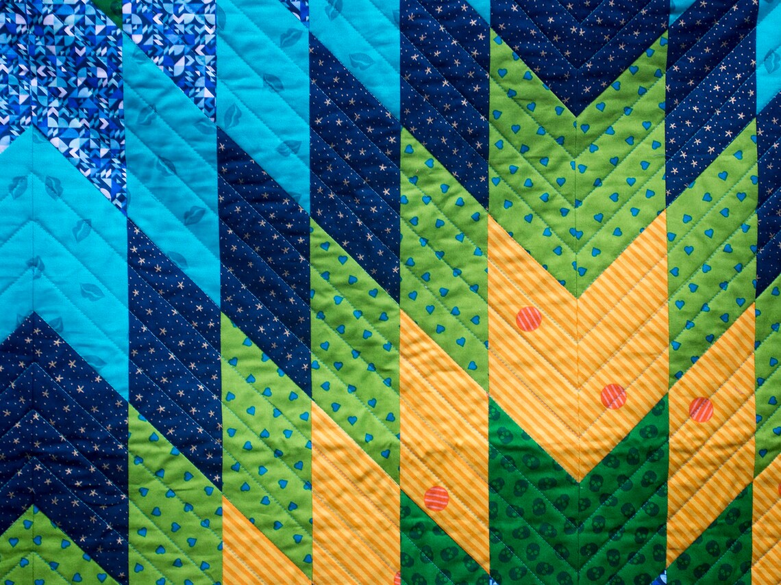 PDF Broken Zig Zag Quilt Pattern - Digital Download - 3 Sizes - Etsy