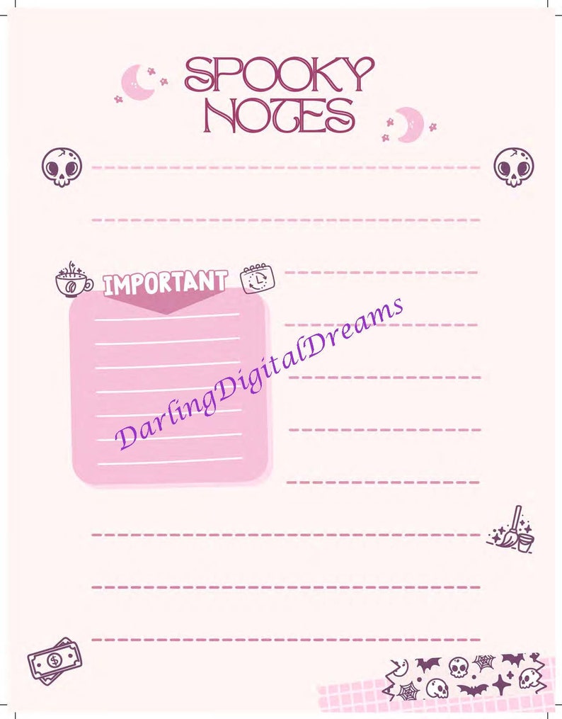 Spooky Planner Pages Digital Download 4 Unique Designs Daily Weely ...