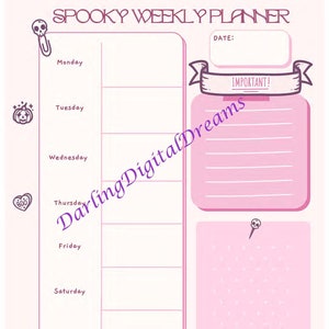 Spooky Planner Pages Digital Download 4 Unique Designs Daily Weely ...