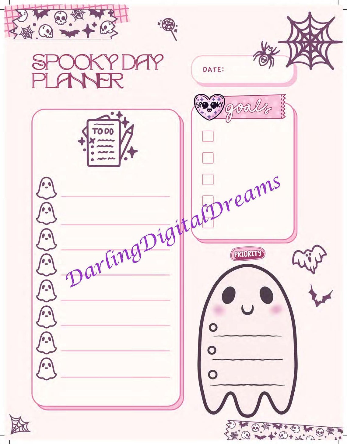 Spooky Planner Pages Digital Download 4 Unique Designs Daily Weely ...