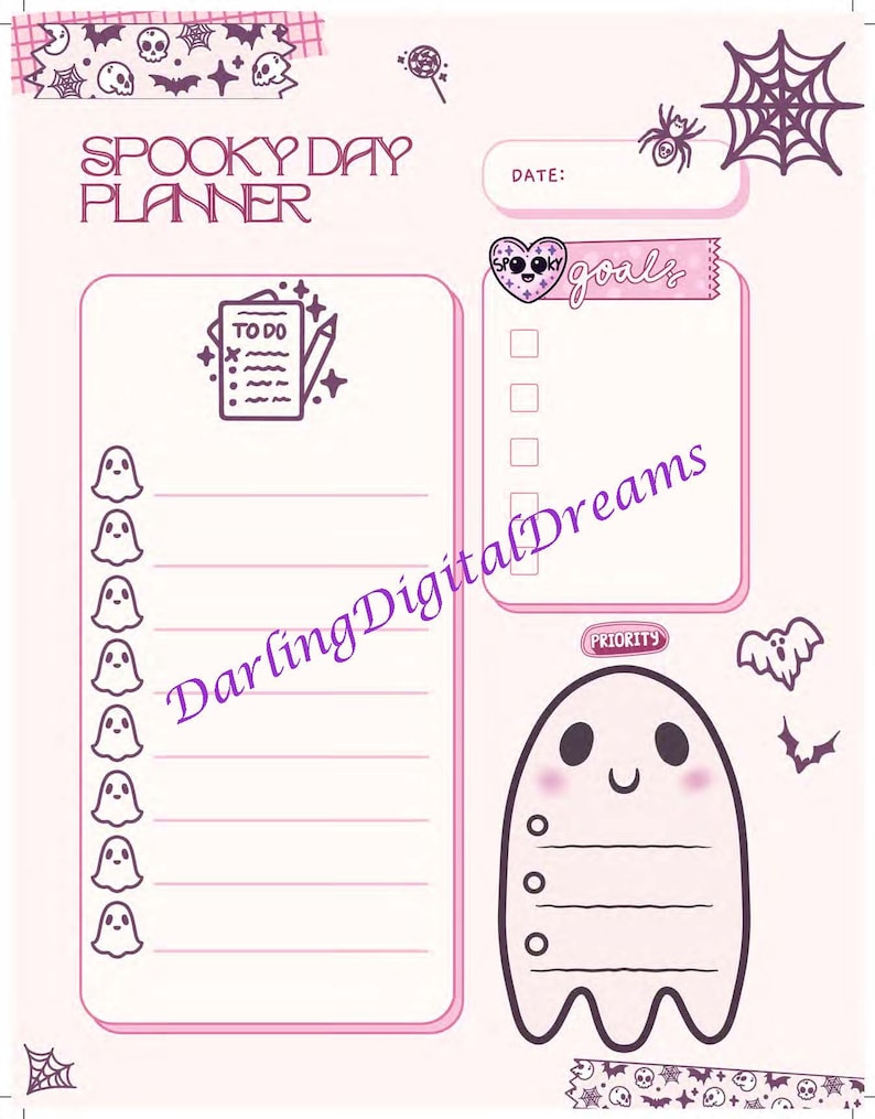 Spooky Planner Pages Digital Download 4 Unique Designs Daily Weely ...