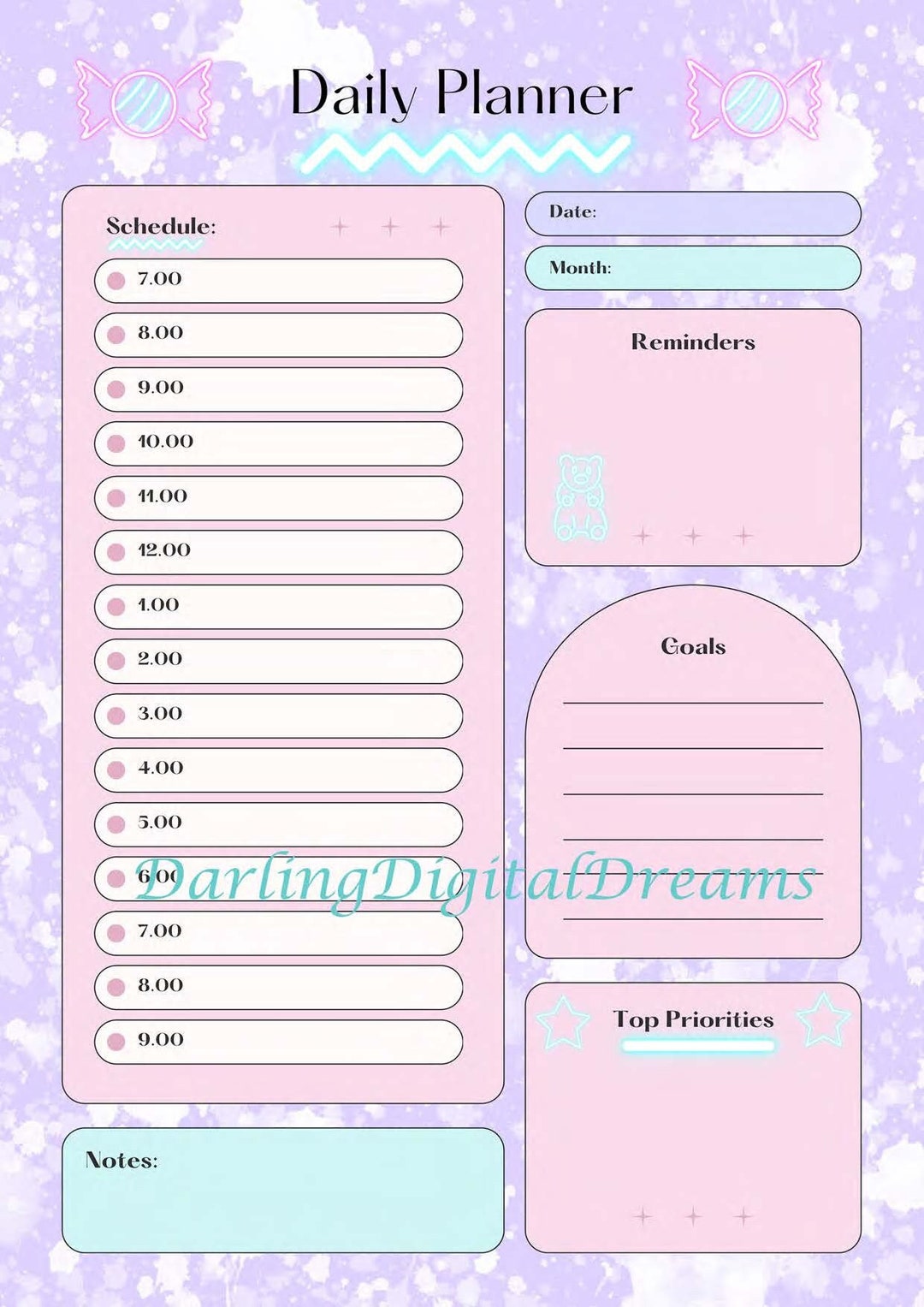 Pastel Planner Pack 80's Aesthetics - Etsy