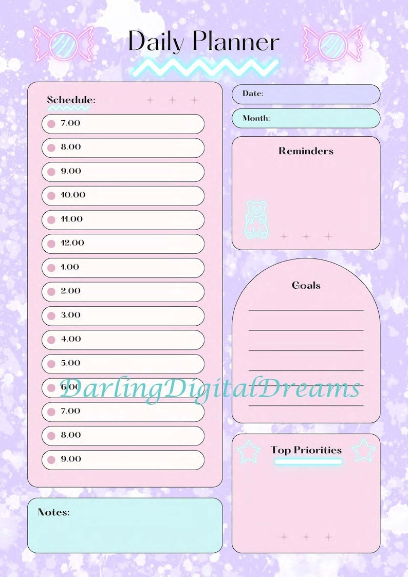 Pastel Planner Pack 80's Aesthetics - Etsy