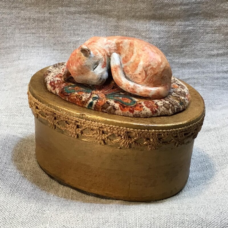 Cat Trinket Box - Etsy