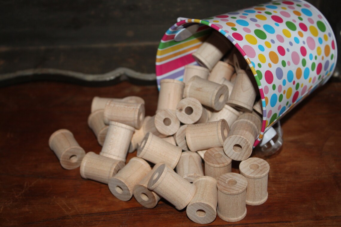 Wooden Spools, 1" X 3/4", Thread Bobbins, Twine Reel, Fiber Spool ...