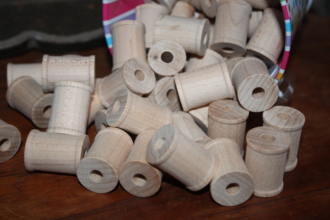 Wooden Spools, 1 X 3/4, Thread Bobbins, Twine Reel, Fiber Spool, Sewing ...