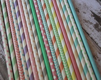 Peach Paper Straws - Etsy