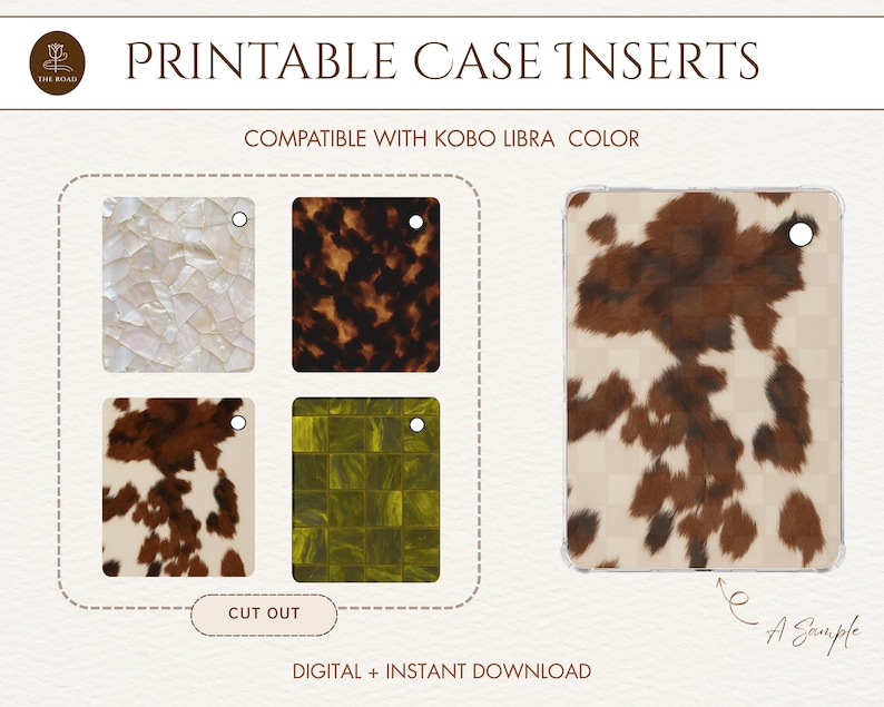 Kobo Libra Color Back Insert | Aesthetic Printable Case Art | Patterned ...