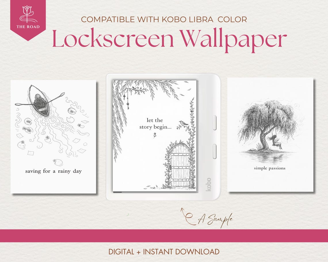 Kobo Lock Screen Wallpapers | Digital Download | Ereader Backgrounds ...
